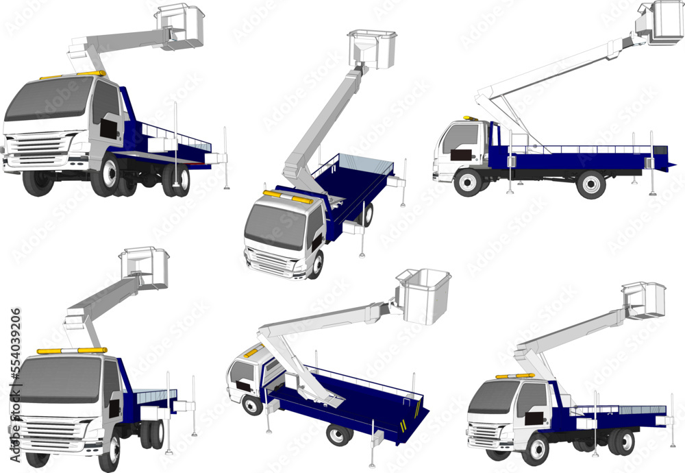 crane skylift heavy equipment vector design with white background Stock ...