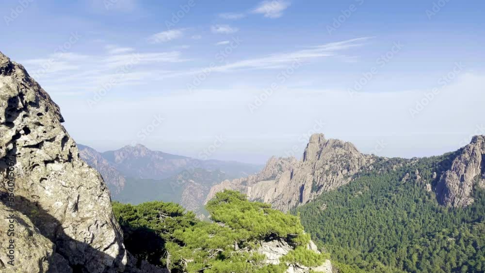 Very rocky Corsican mountain range of the Aiguilles de Bavella in ...