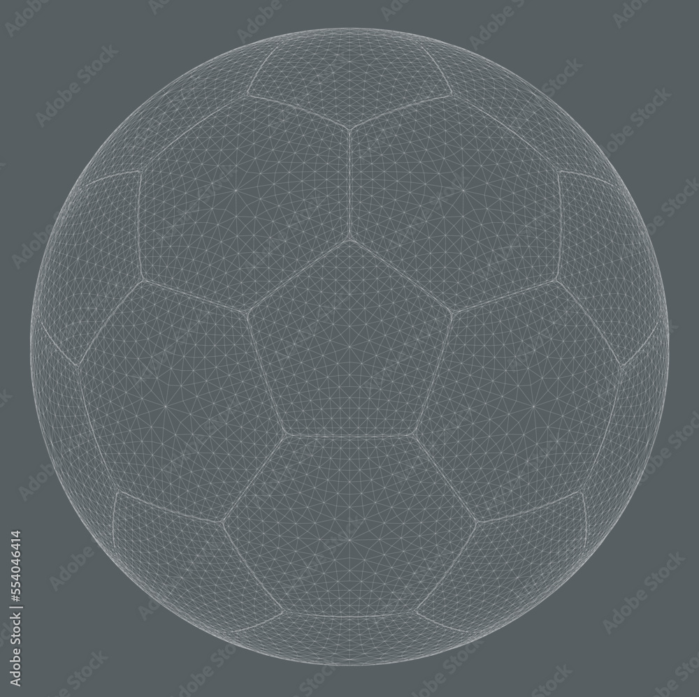 3d wireframe of soccer ball. Stock Vector | Adobe Stock