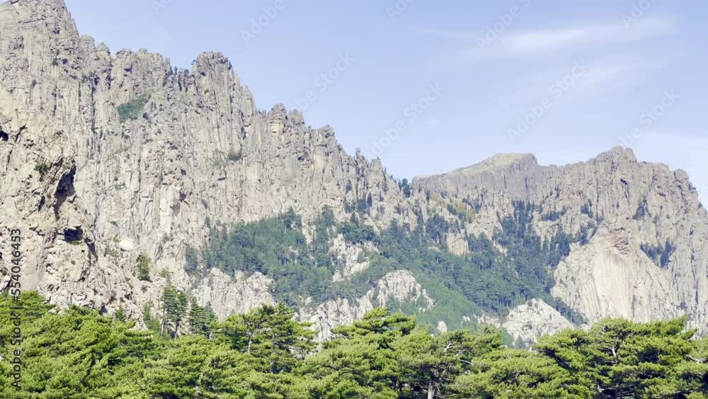 Very rocky Corsican mountain range of the Aiguilles de Bavella in ...