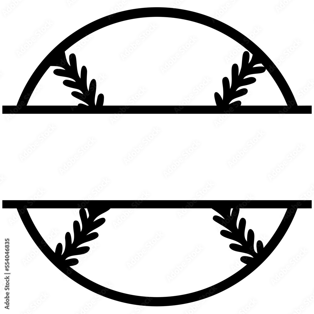 Baseball Team Split Name Frame, Team Name Vector Clipart Stock Vector ...