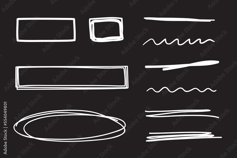 Hand drawn sketches of geometric shapes. Freehand simple lines ...