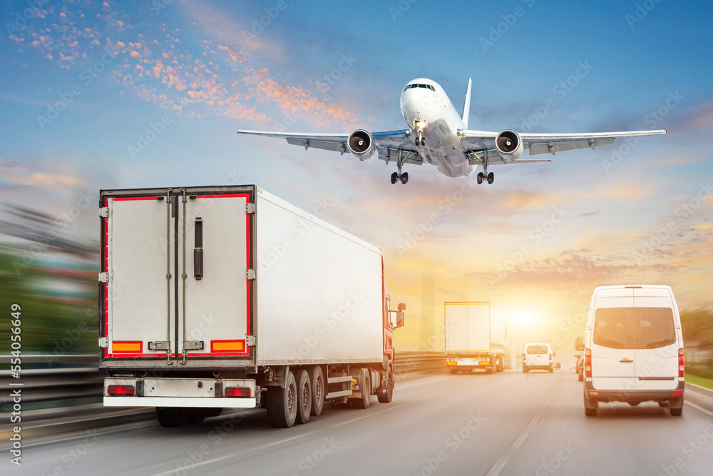 Heavy traffic flow of car traffic on freeway urban environment time ...