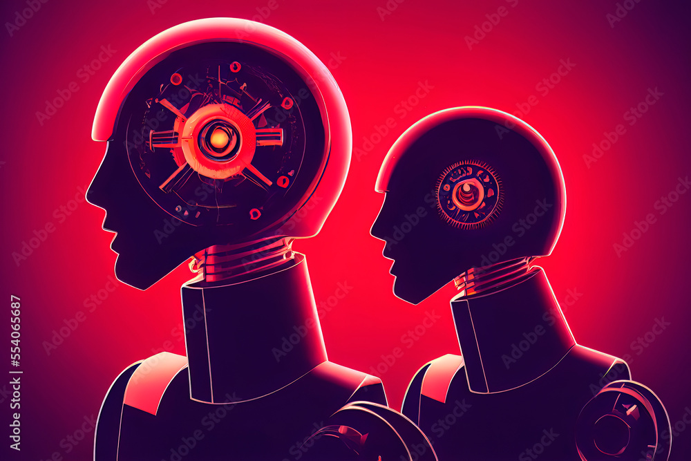 Robots. Futuristic interpretation Future 2025. Illustration for ...