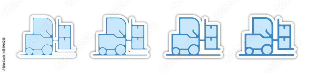 Pictogramme icones et logo chariot elevateur logistique bleu relief ...