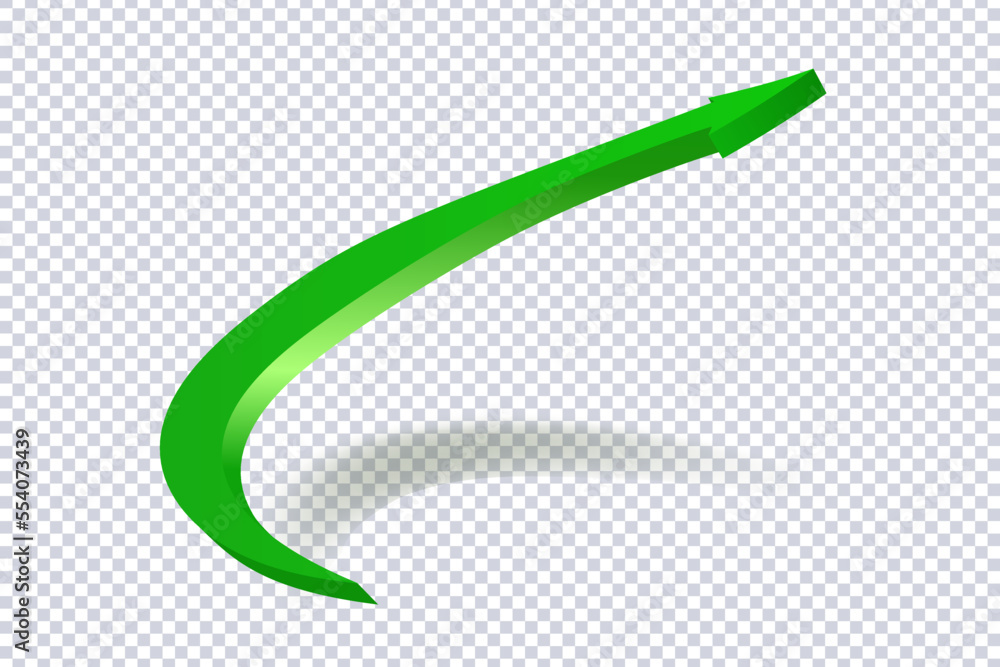 Growing Green Arrow up. Growth chart sign. Flexible arrow indication ...