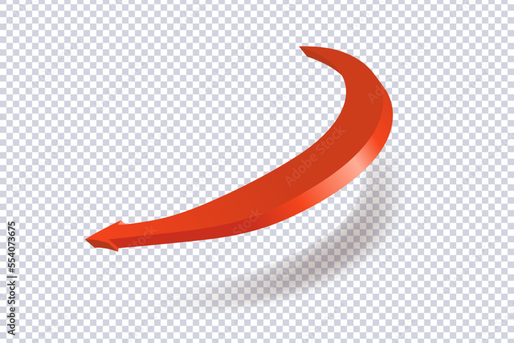 Abstract Curved Red Arrow. Market movements creative concept charts ...