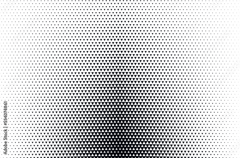 Halftone triangle dots. Triangle halftone pattern. Abstract triangle background. Stock ...