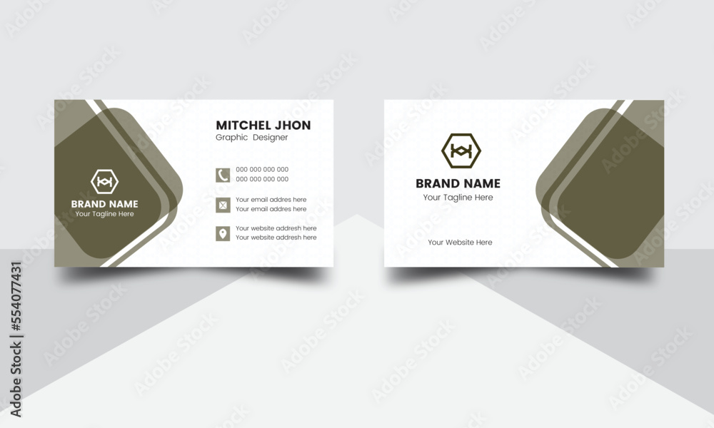 Business Card Layout with Modern Design.Clean advertising design ...