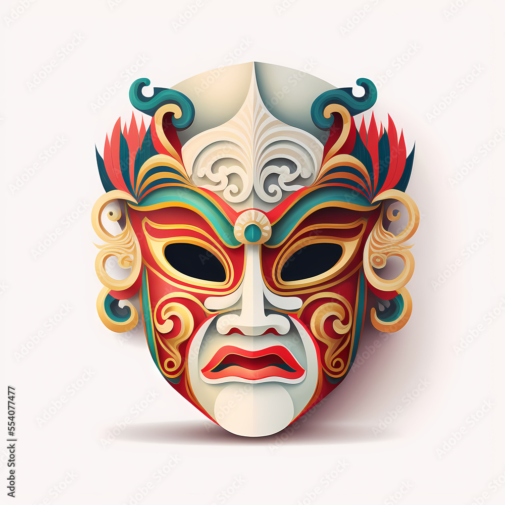 blank chinese opera mask template