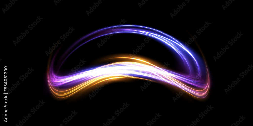 Abstract light lines of movement and speed with white color glitters ...
