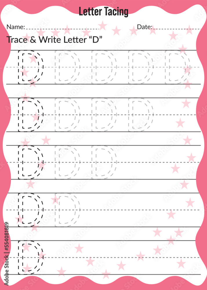 Alphabet letter tracing worksheet. writing a-z exercise. Letter Tracing ...
