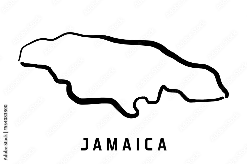 Jamaica island simple outline vector map Stock Vector | Adobe Stock
