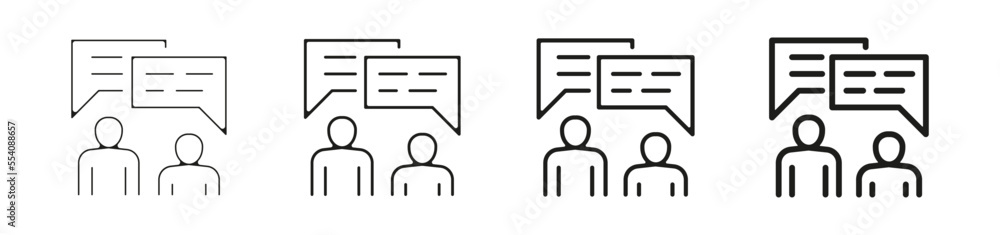Pictogramme icones et logo conversation message profil travail Stock ...