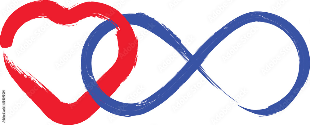 Heart and Infinity love Symbol .Vector Curved Lines . Eternity love ...