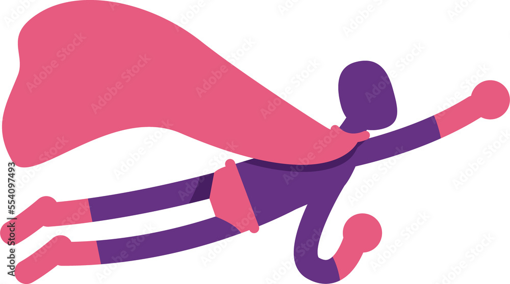 Man with superhuman abilities semi flat color raster character. Posing ...