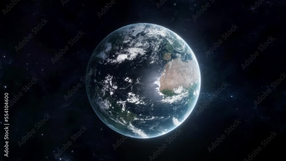 Earth in space. Blue planet wallpaper 360 degree revolving loop ...