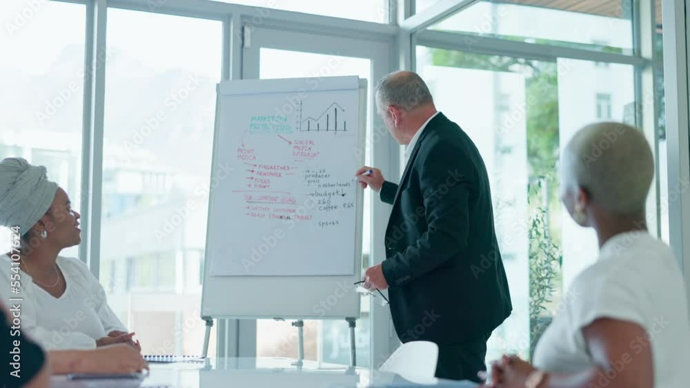 Presentation meeting, leader and diversity team listening to ceo speech ...