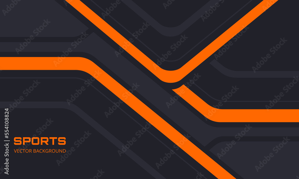 Orange and black sports background with abstract design motion elements ...