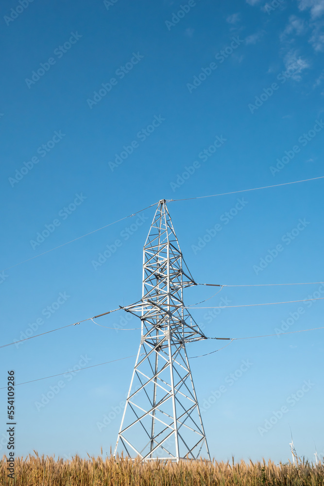 Power transmission line works from produced by windmill energy against ...