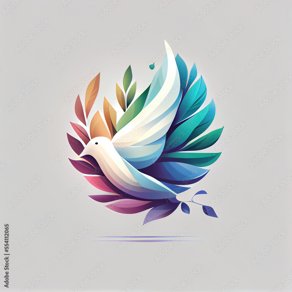 logo, dove of peace, icon, world, truce, bird, dove, art illustration ...