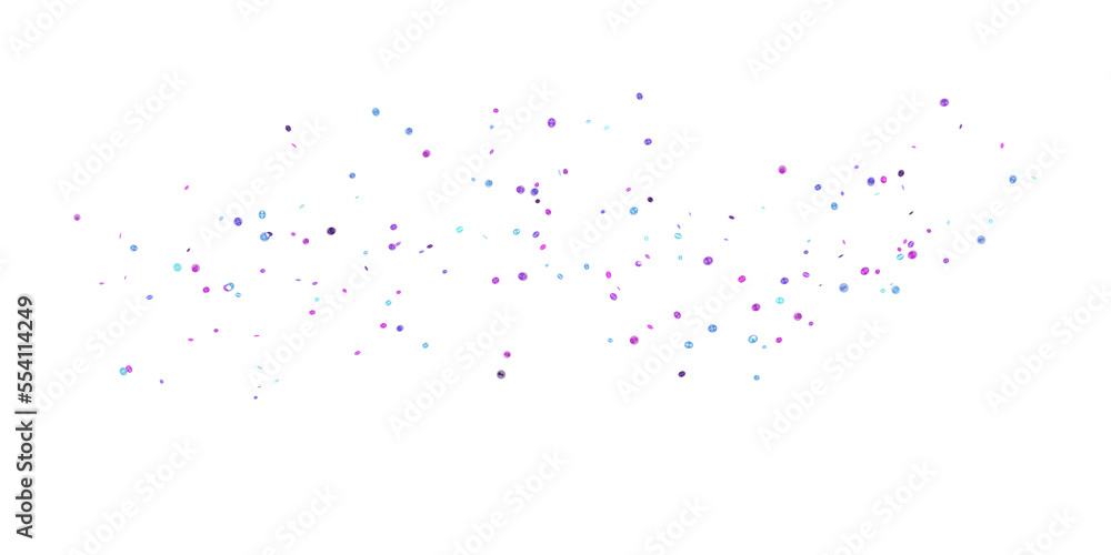 Multicolored blue glowing drops, stars on a transparent background. A ...