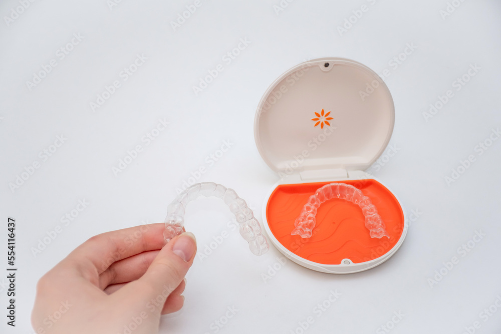 Sydney, Australia, 2022-10-19 Invisalign Vivera retainers in a box ...