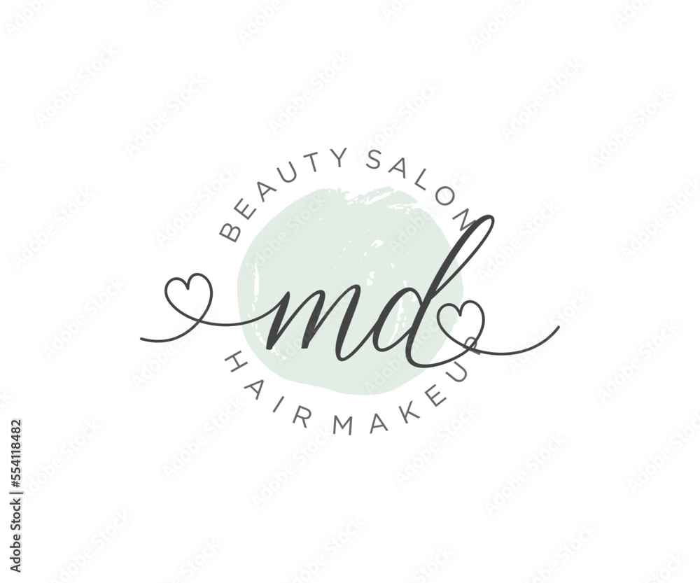 Initial MD feminine logo collections template. handwriting logo of ...