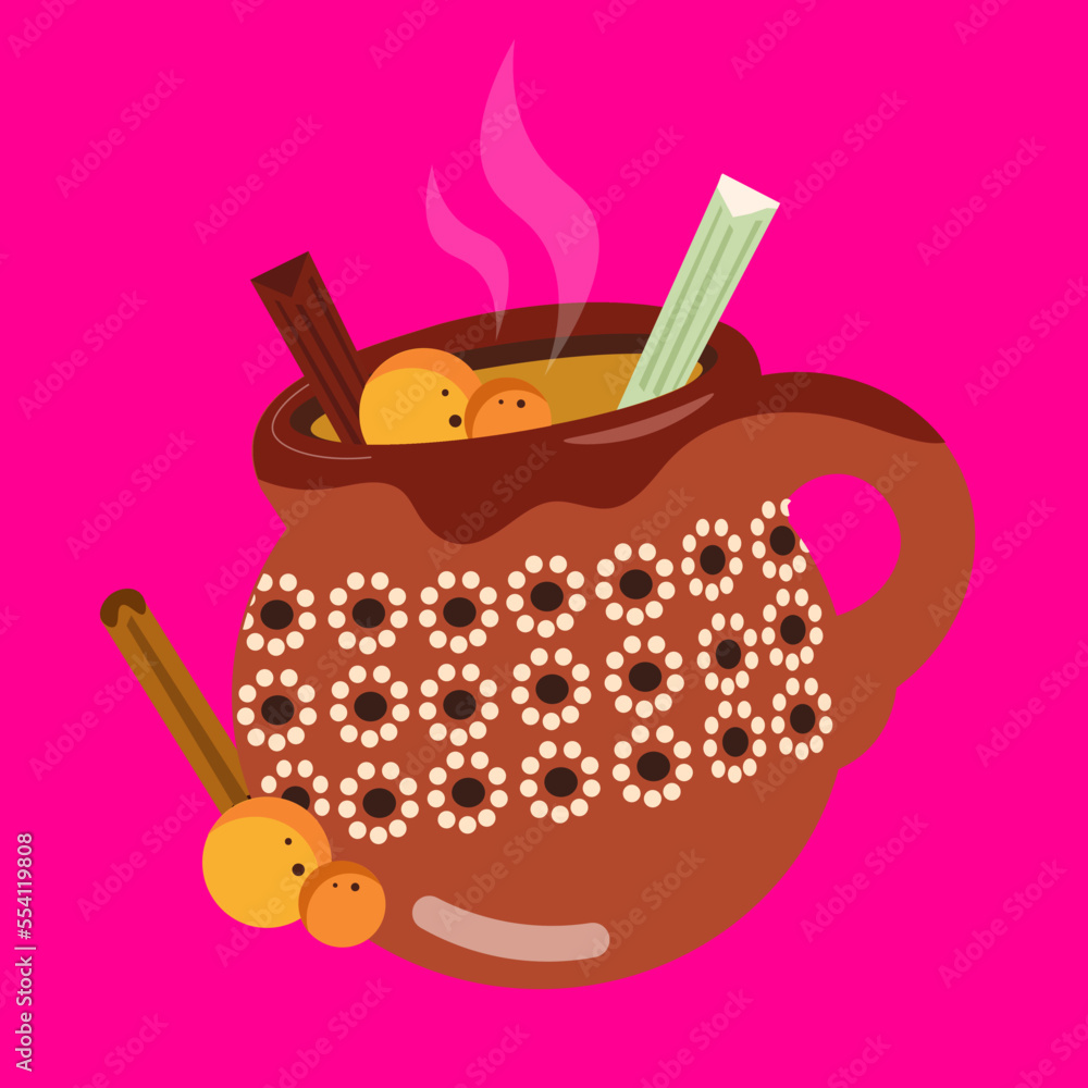 Ponche navideño mexicano Stock Vector | Adobe Stock