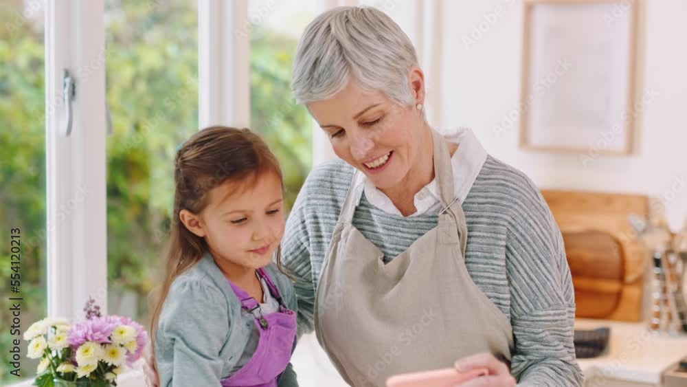Family, grandmother and girl hug with love, empathy or trust while ...