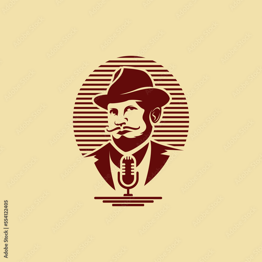 Vetor de classic vintage retro logo gentleman mafia mafioso gang ...