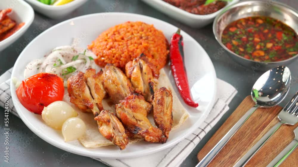 Traditional Turkish meal kebab, Ali nazik, adana kebap, urfa kebap, çöp ...