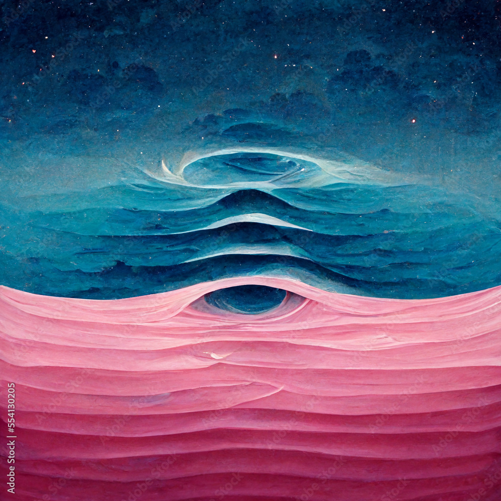 Pink Blue Abstract Retro Psychic Waves Aesthetic Psychedelia Escapism ...