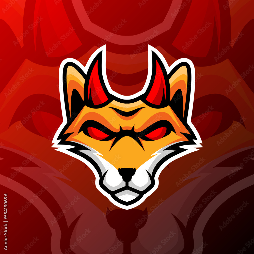 vector graphics illustration of a fox devil in esport logo style ...