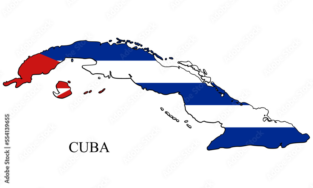 Cuba map vector illustration. Global economy. Famous country. Caribbean ...