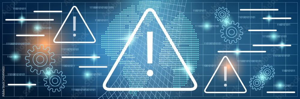 Attention message vector concept illustration. Technology style web ...