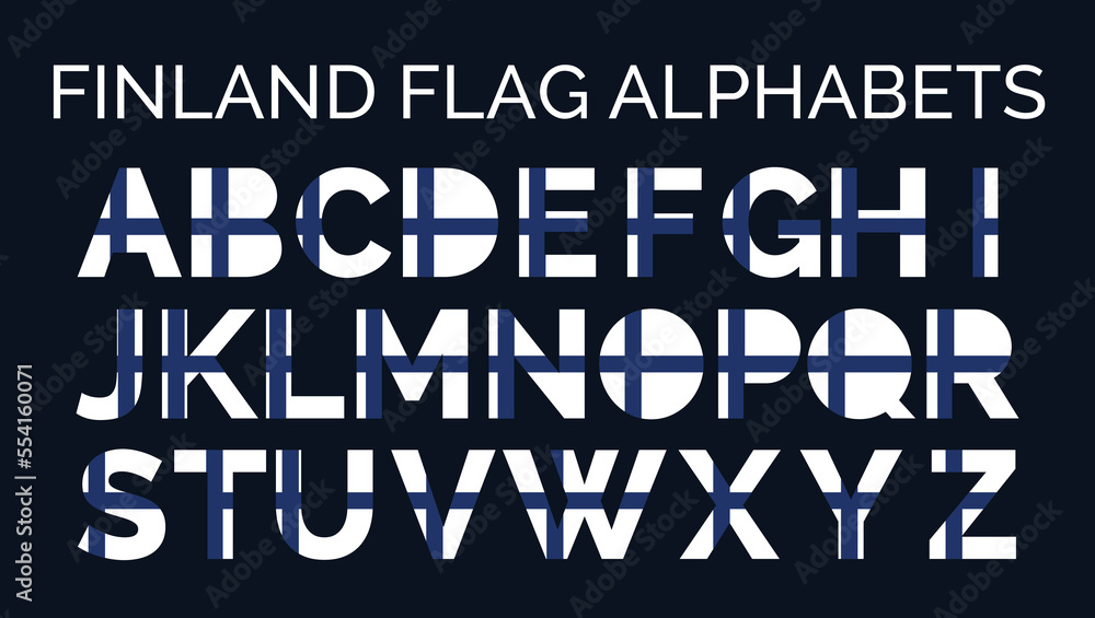 Finland Flag Alphabets Letters A to Z Creative Design Logos Stock ...
