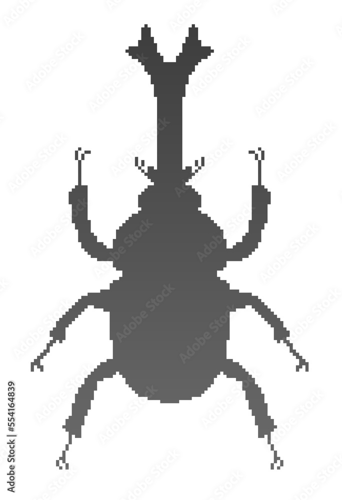 Black Beetle Illustration by Pixel Art Stock Illustration | Adobe Stock