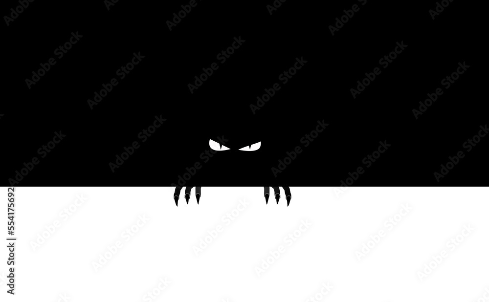 Illustration spooky eyes in the black background. Halloween background ...
