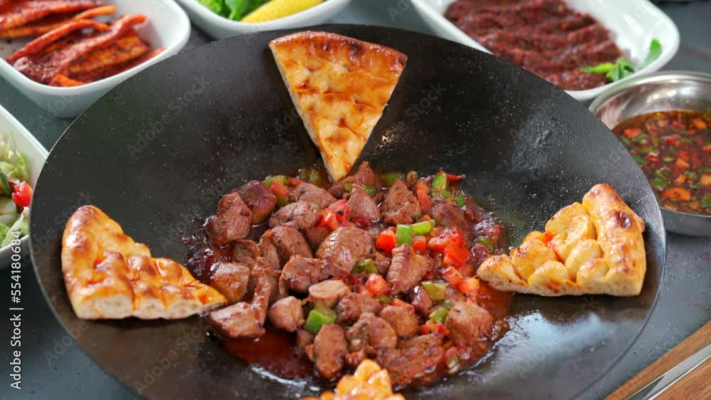 Traditional Turkish meal kebab, Ali nazik, adana kebap, urfa kebap, çöp ...