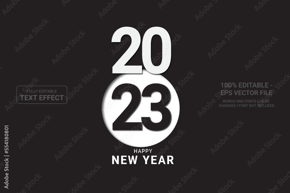 Editable 3d text effect new year with black and white special edition ...