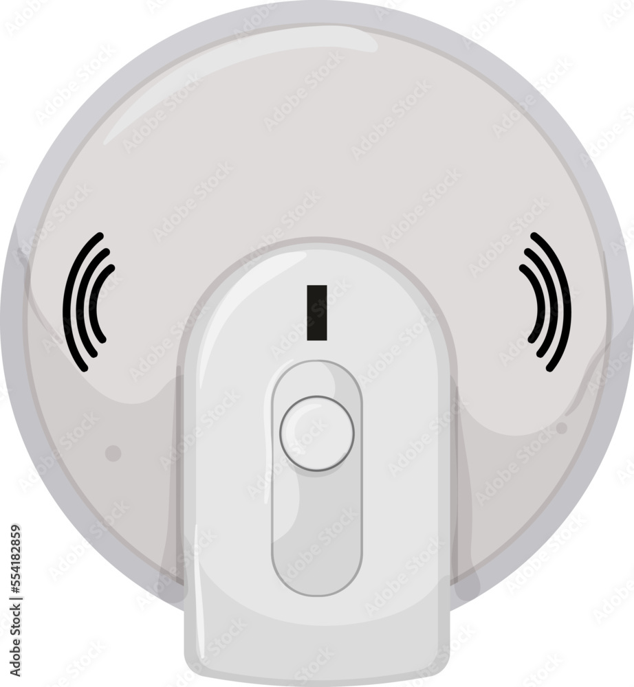 safety smoke detector cartoon. safety smoke detector sign. isolated ...