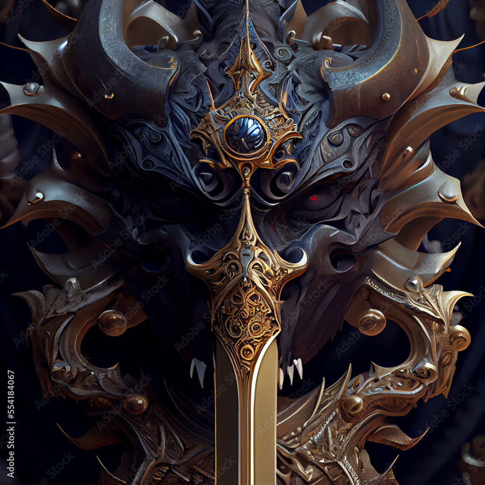 Demon Blade, AI Stock Illustration | Adobe Stock