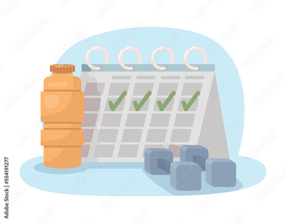 Regular exercise 2D vector isolated illustration. Physical activities ...