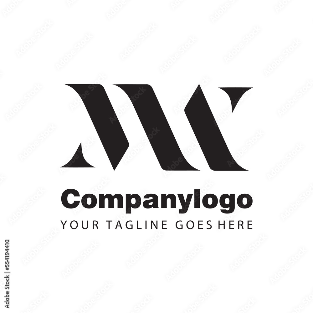 simple black letter mw for logo company design Stock Vector | Adobe Stock
