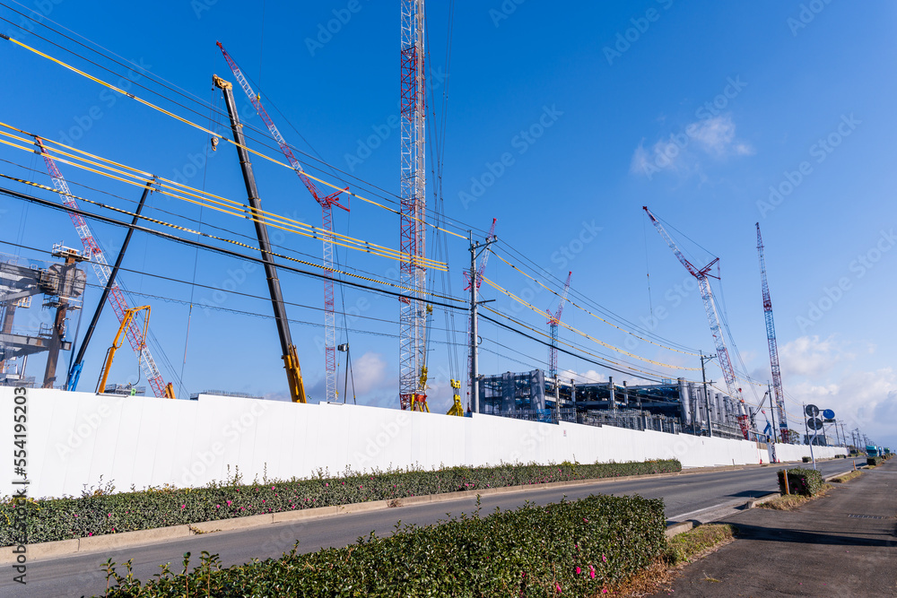 Foto de 建設現場風景( 半導体受託生産の世界最大手、台湾積体電路製造工場建設風景) （TSMC)「JASM(tsmc Fab23 ...