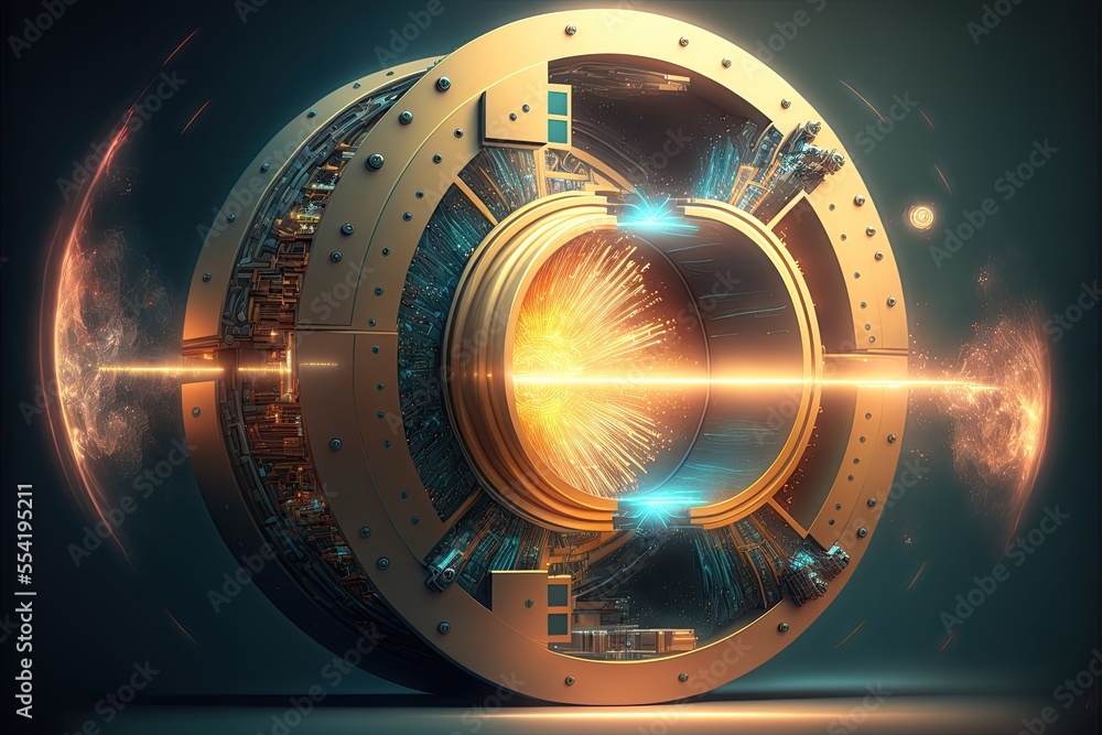 Astrophysics laboratory laser reactor studying nuclear fusion. This ...