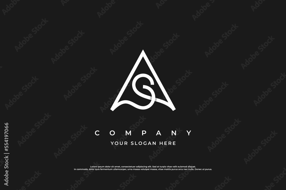 Initial Letter AS Logo or SA Logo Design Vector Template Stock Vector ...