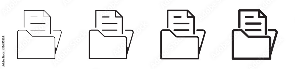 Pictogramme icones et logo document dossier travail Stock Vector ...