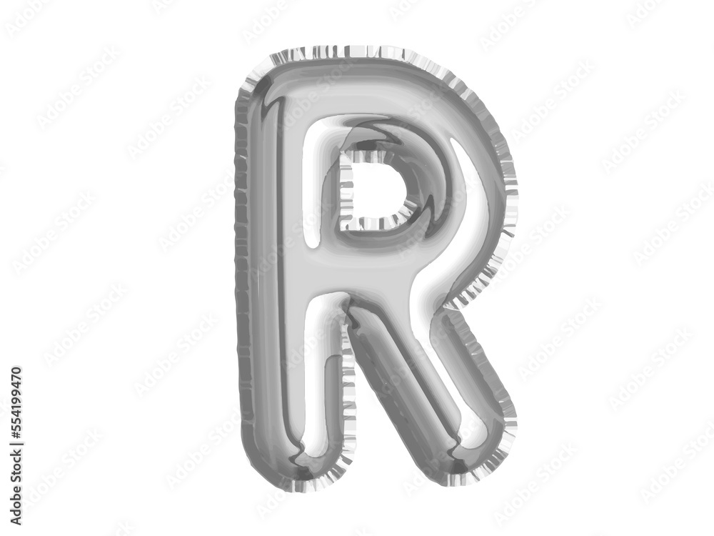 Silver alphabet R air balloon for baby shower celebrate birthday ...